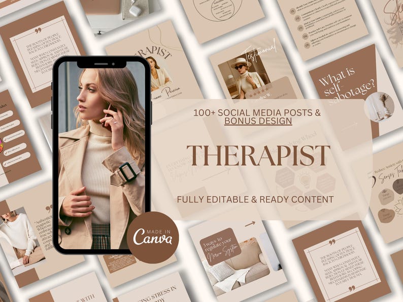 Therapist Instagram Templates | 100+ Mental Health Posts (canva) - Etsy