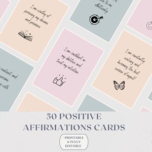 Positive Affirmations Printable Cards Inspirational Quote - Etsy