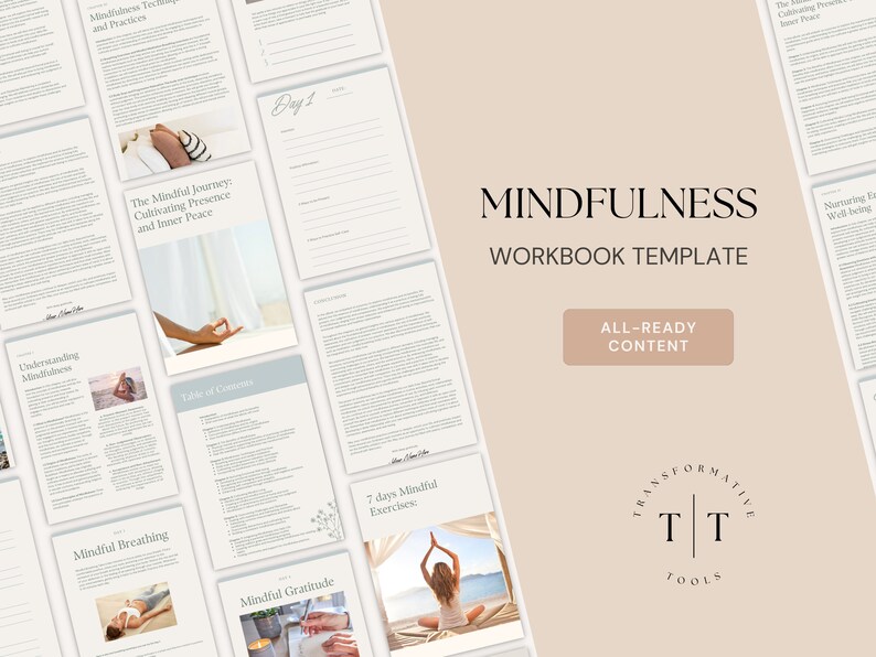 Editable Mindfulness Workbook for Coaches |mindful Exercises Therapy ...