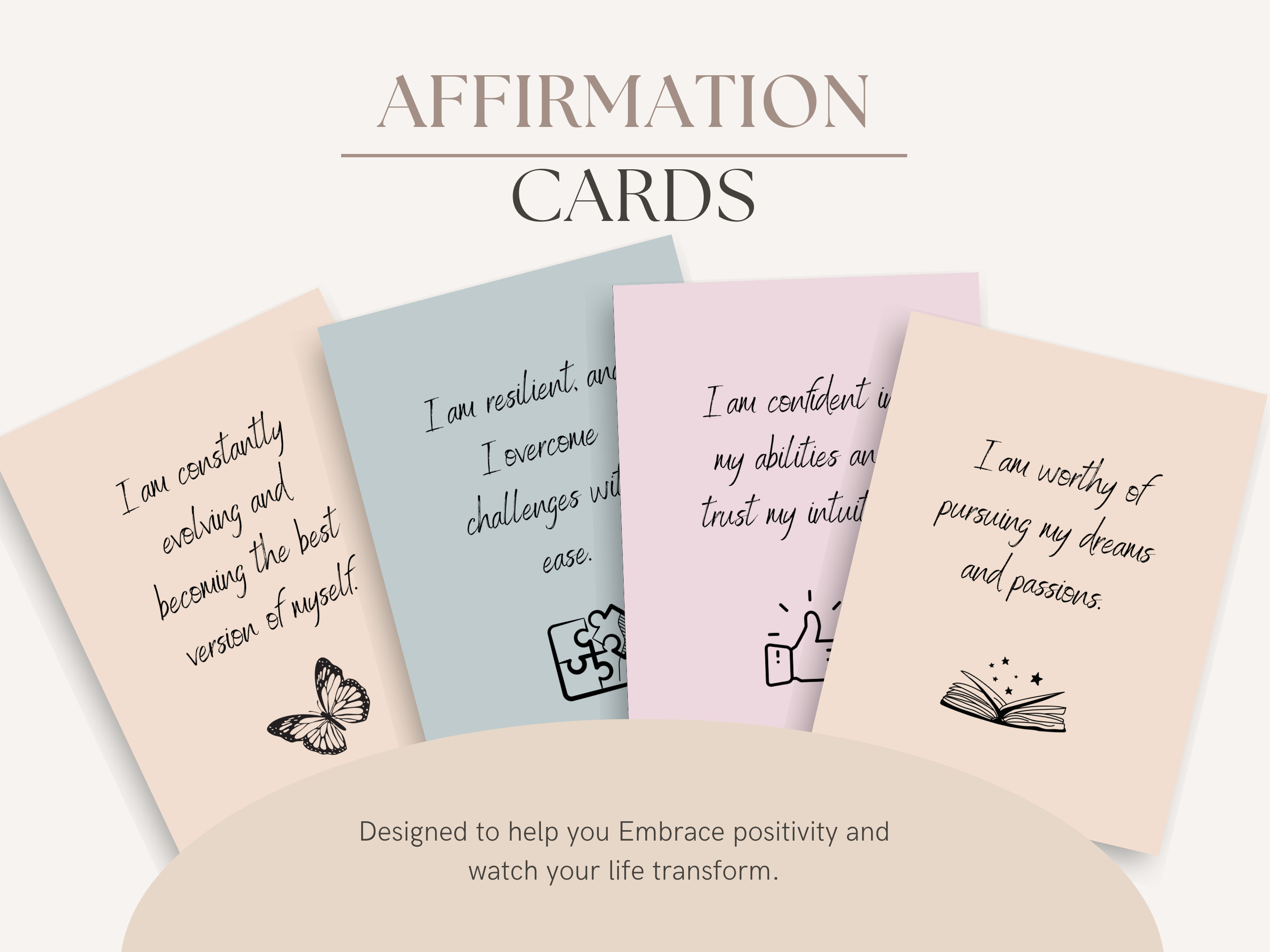 Positive Affirmations Printable Cards Affirmations Positive Quote Flash ...