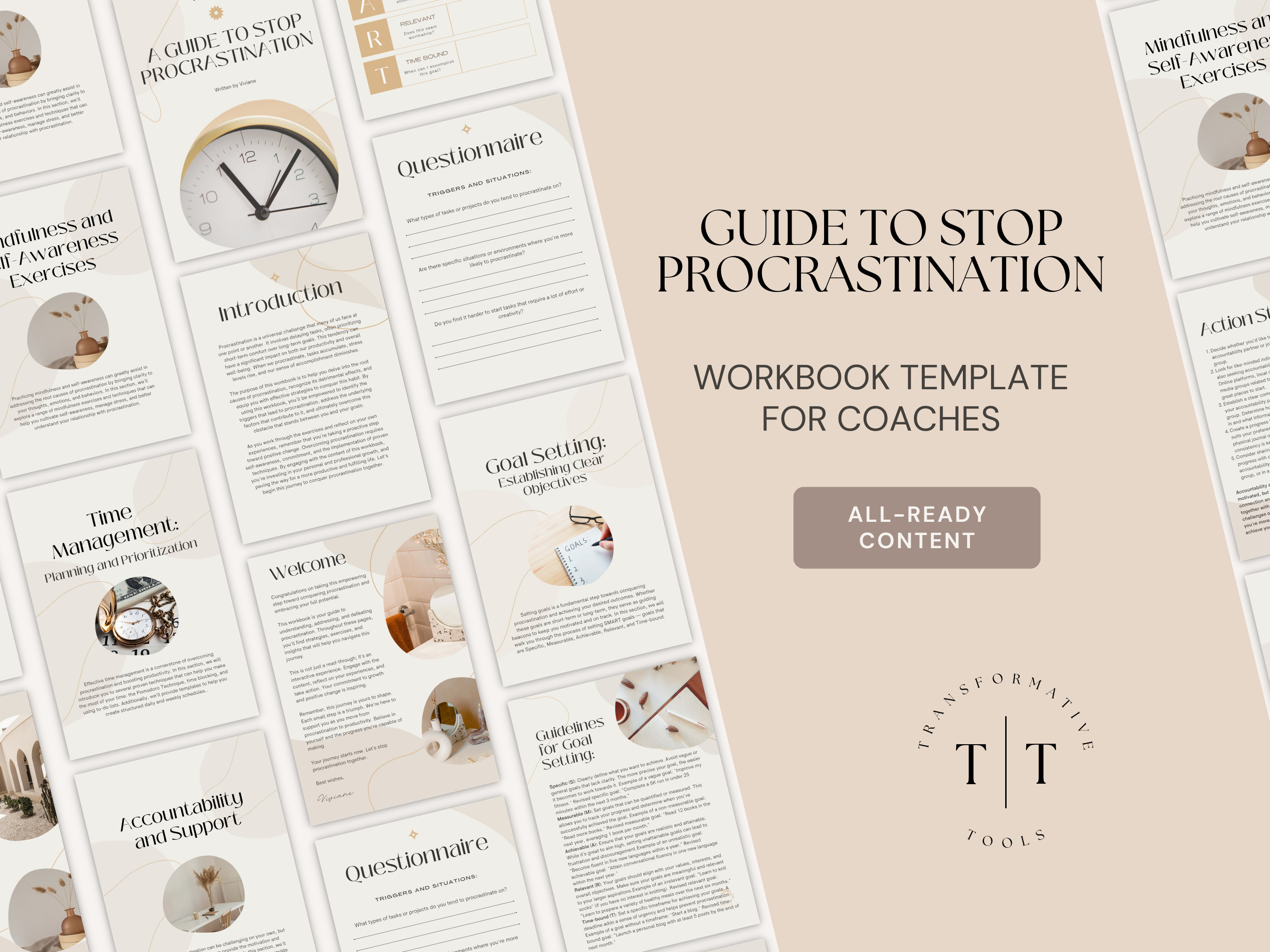 Overcome Procrastination Workbook Editable Template Productivity Tool ...