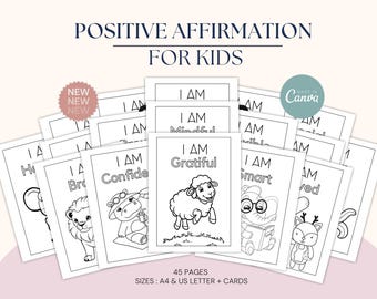 Positive Affirmation Activity Pages for Kids - Etsy