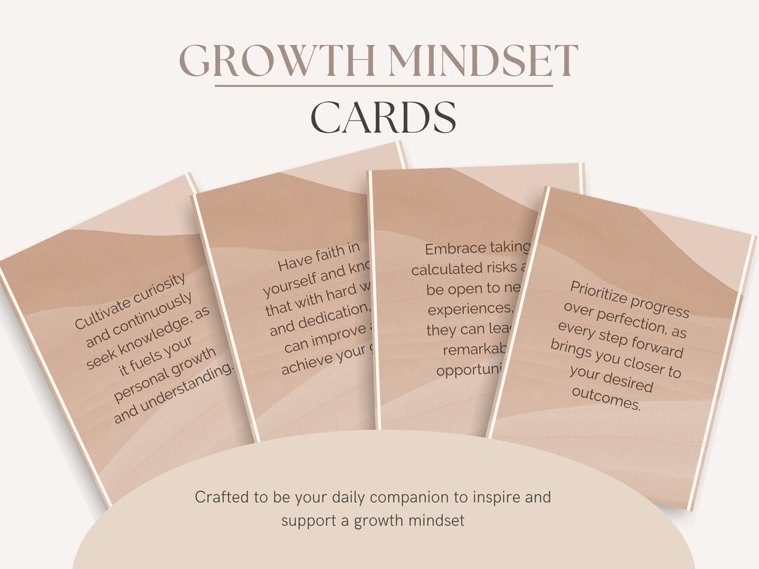 Growth Mindset Cards Motivation Boost Mindset Tool Motivational Quotes ...