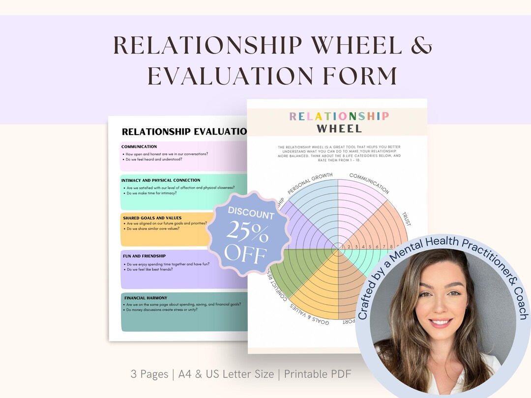 Couples Relationship Wheel & Evaluation: Therapy Worksheets (printable ...