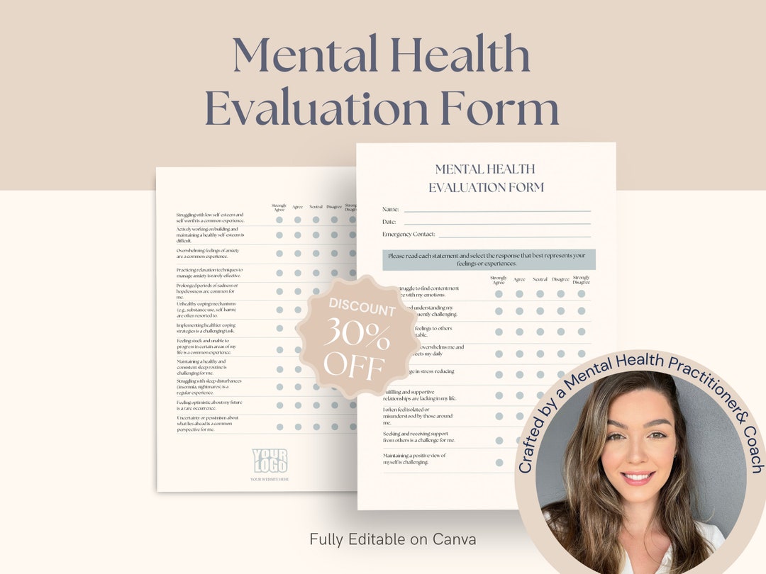 Mental Health Screening Form Mental Health Evaluation Form Mental ...