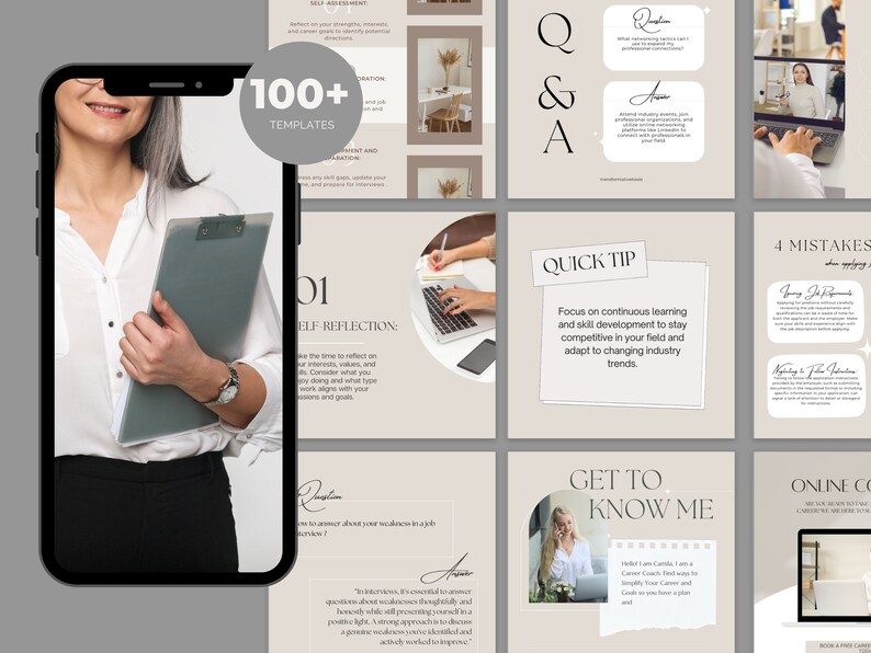 Career Coach Social Media Templates, Job Coach Posts, Career Mentor ...