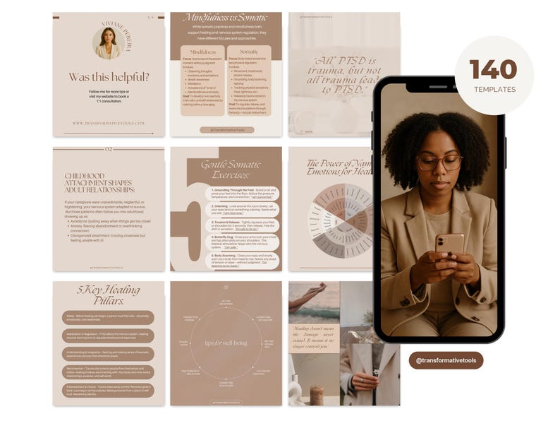 Trauma Therapy Instagram Templates: Beige Mental Health Posts - Etsy