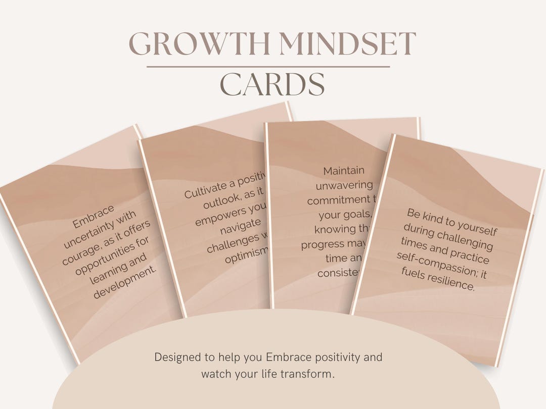Growth Mindset Cards Mindset Coaching Resources Motivational Quotes ...