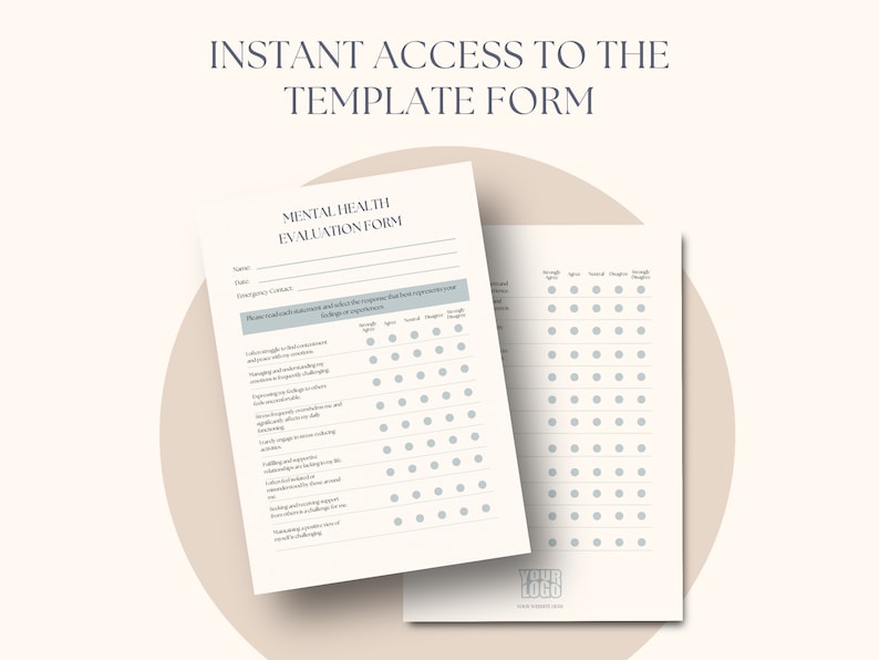 Mental Health Screening Form Mental Health Evaluation Form Mental ...