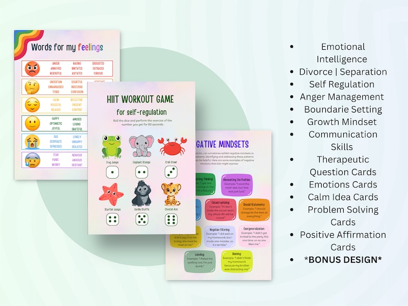 Kids Therapy Worksheets Bundle | Printable Counseling Activities for ...
