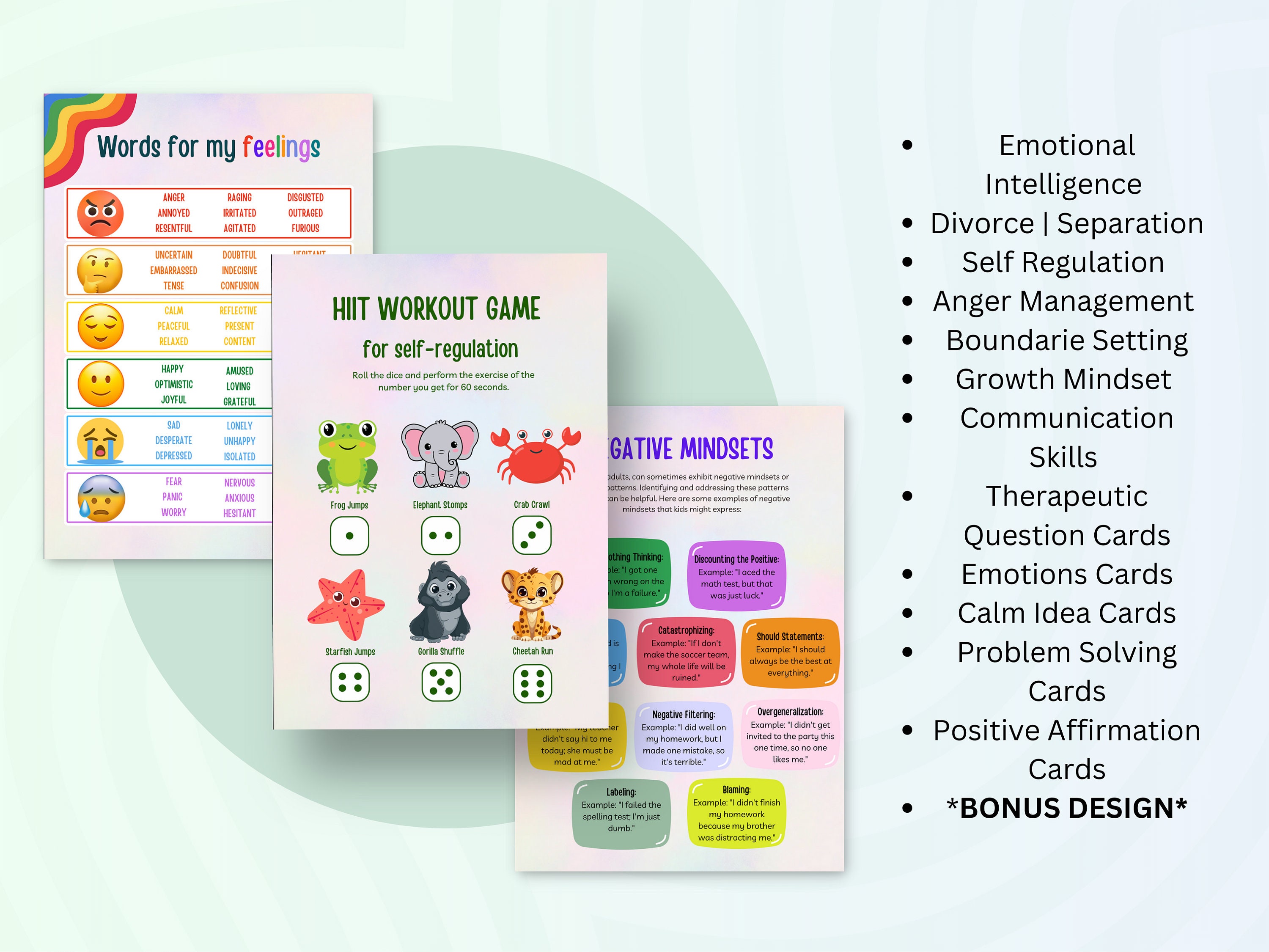 Kids Therapy Bundle Therapy Worksheets for Kids Counsellor Resources ...