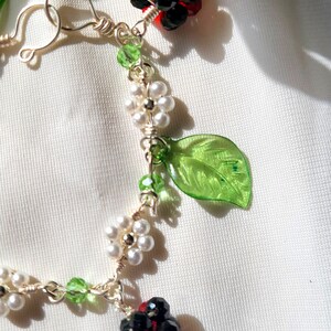 Raspberry Blackberry Pink Berry Flower Charm Bracelet - Etsy