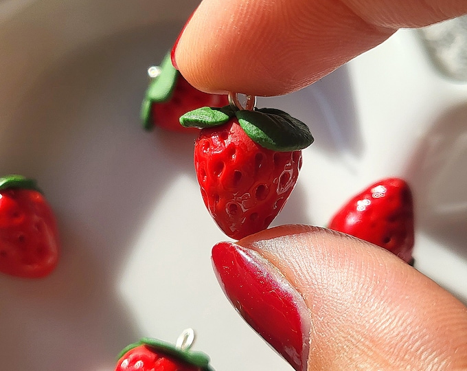 Strawberry Charms / Handmade Polymer Clay - Etsy