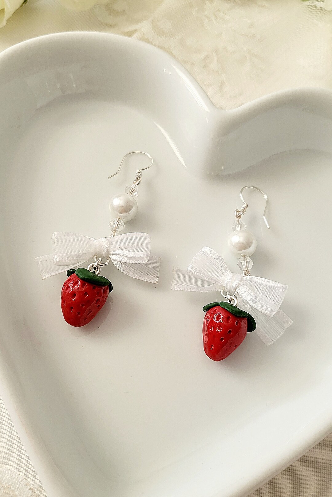 Strawberry Earrings - Etsy