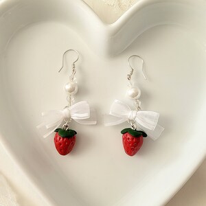 Strawberry Earrings - Etsy