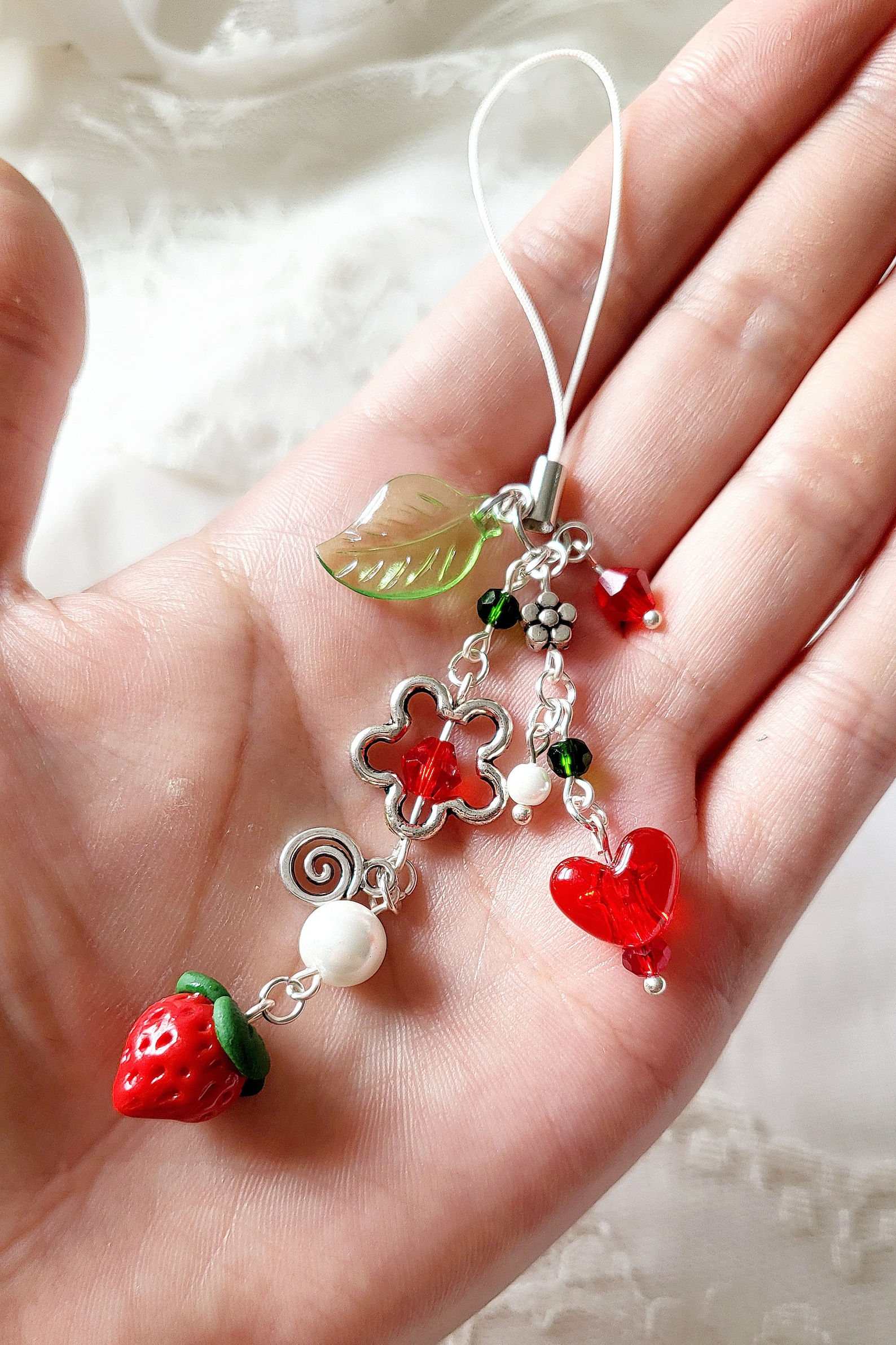 Strawberry Keychain / Phone Charm - Etsy