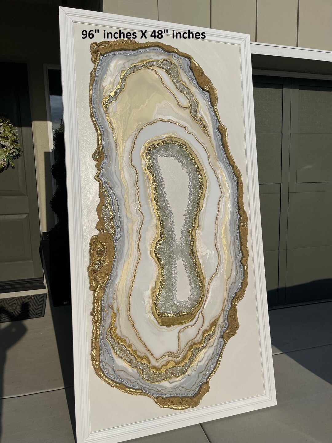 Large Framed Geode Resin Wall Art Decor - Etsy