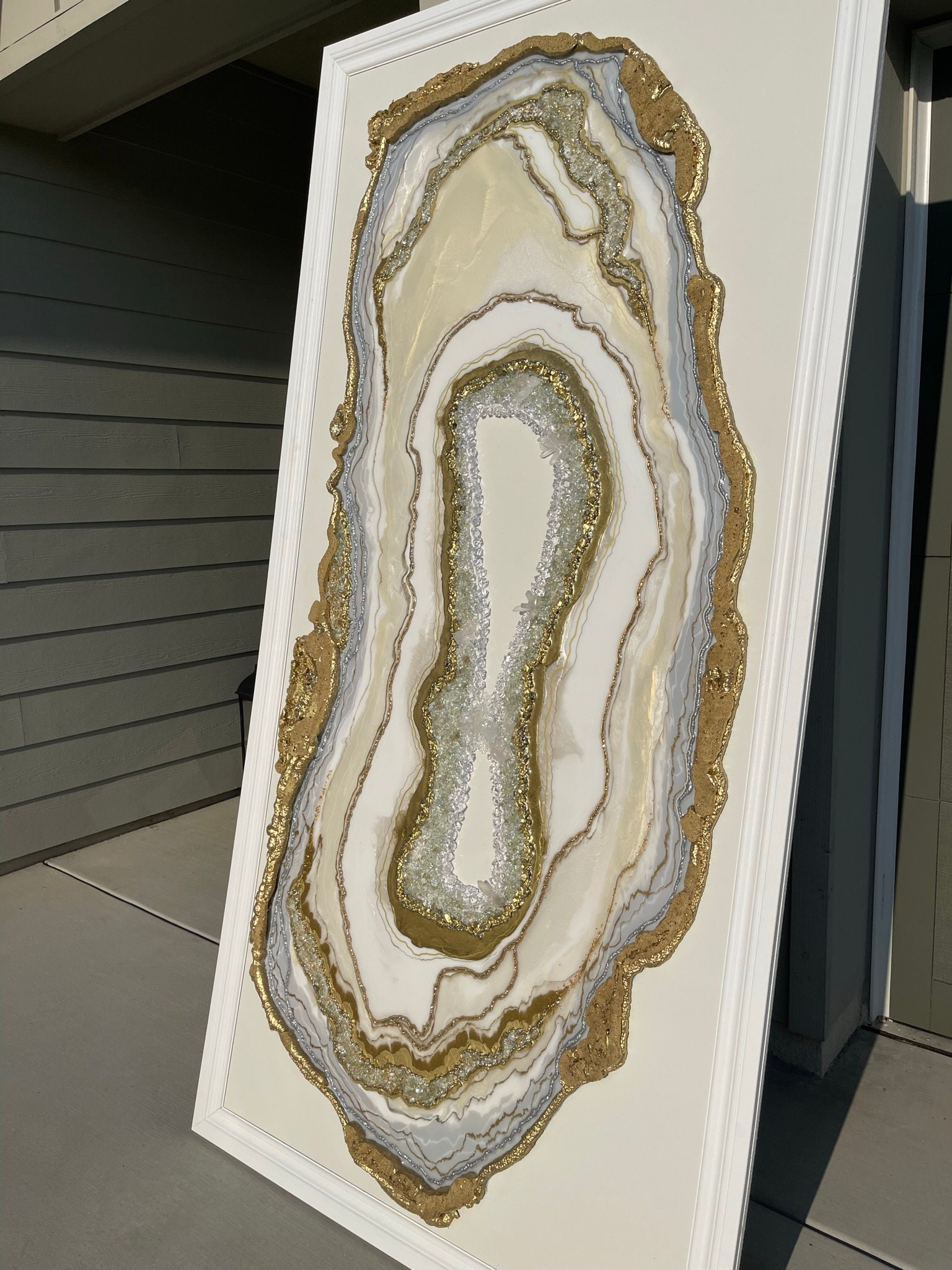 Large Framed Geode Resin Wall Art Decor - Etsy