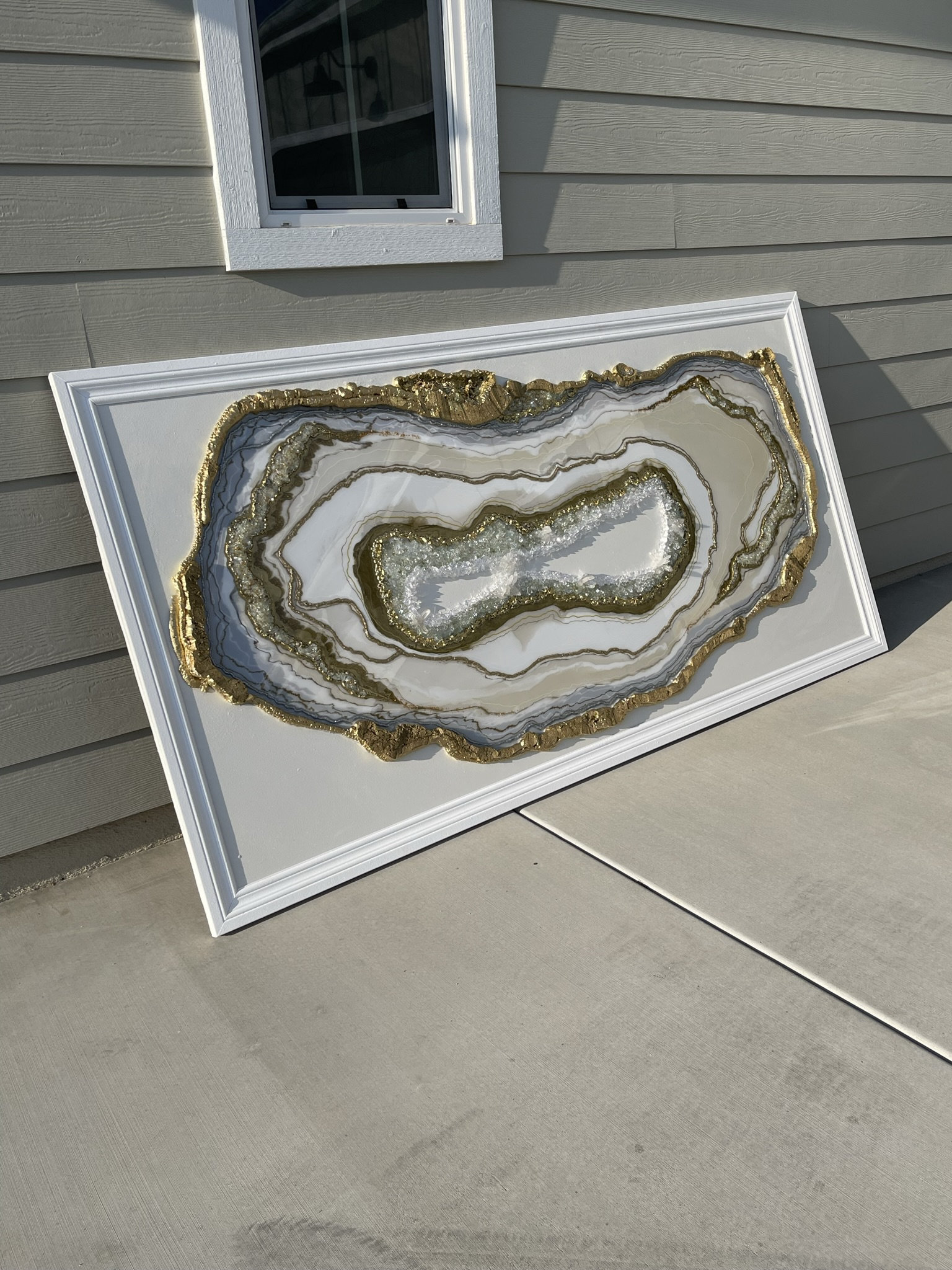 Large Framed Geode Resin Wall Art Decor - Etsy
