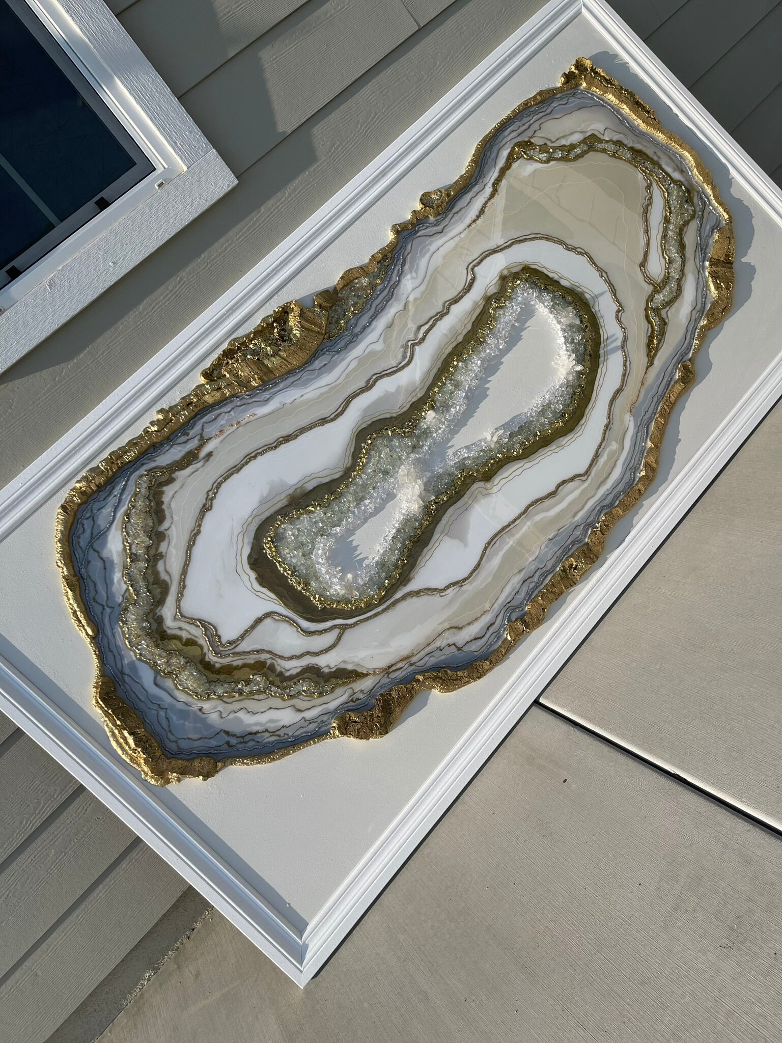 Large Framed Geode Resin Wall Art Decor - Etsy