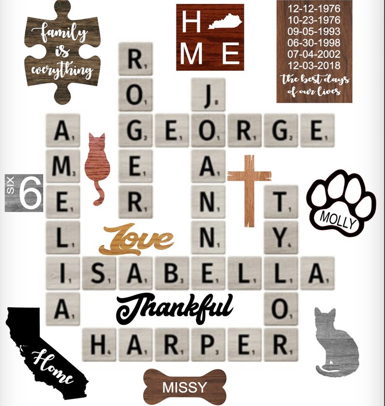 Large Scrabble Tiles, Wooden Wall Ready to Hang Tiles, Wall Decor ...