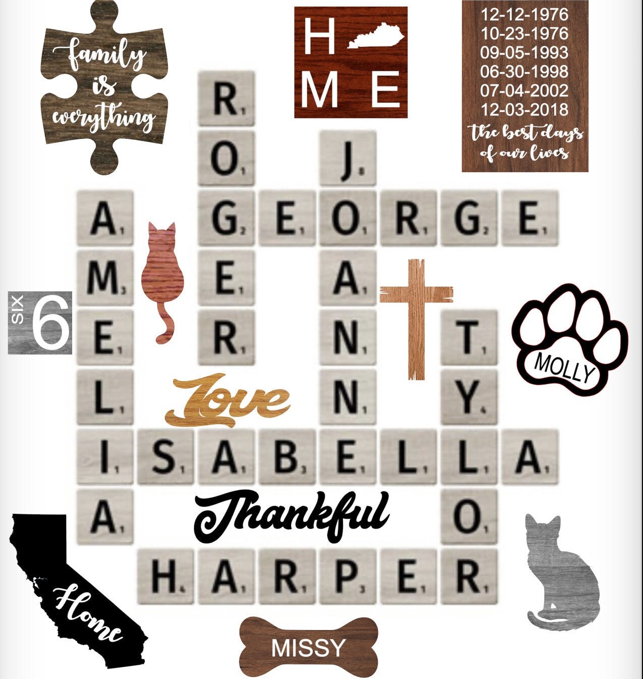 Large Scrabble Tiles Wooden Wall Ready to Hang Tiles Wall - Etsy