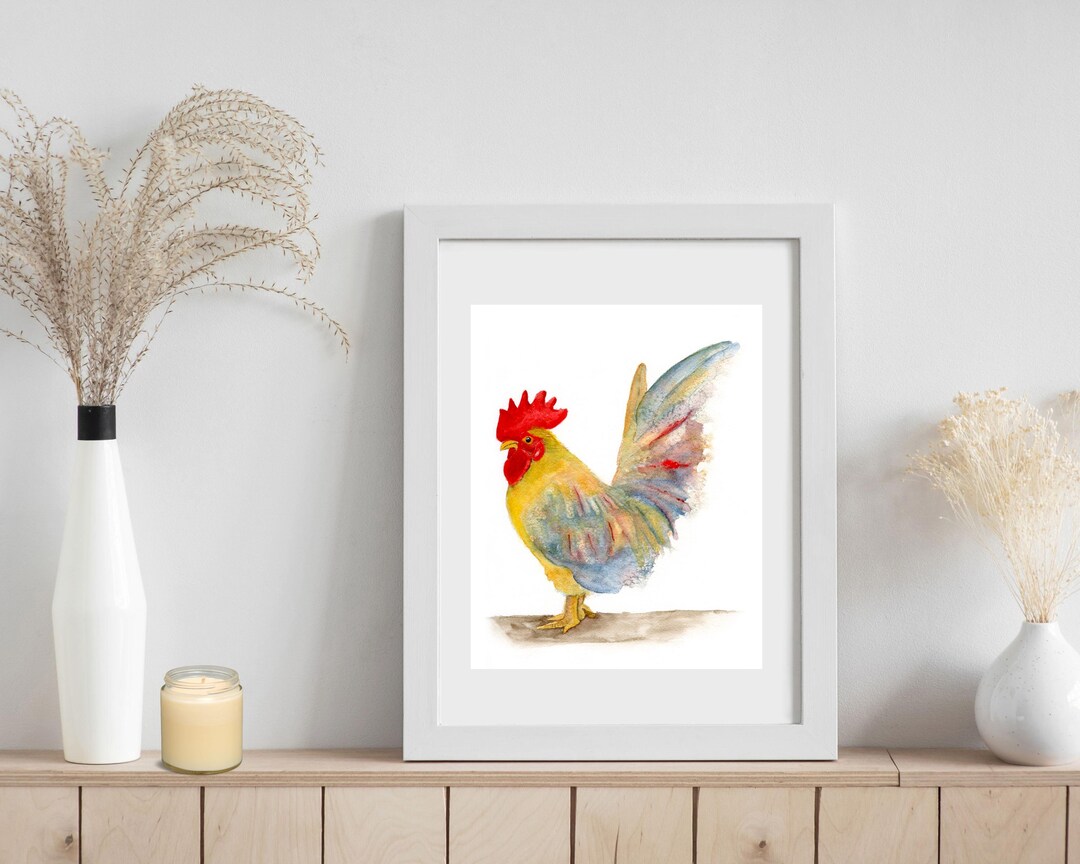 Chicken Print, Farm Animal, Hand Painted Art , Farm Wall Art, Chicken ...