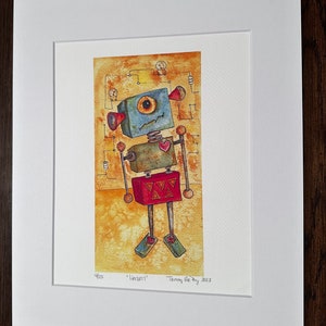 Robot, Fun, Whimsical, Children, Watercolor Print - Etsy