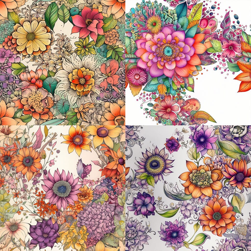 Seamless Spring Flower Patterns - Etsy