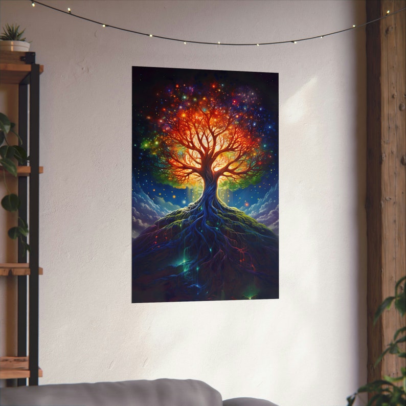 Infinity Tree: A Symphony of Light and Life Matte Vertical Posters - Etsy