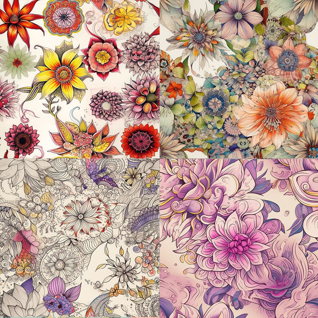 Seamless Spring Flower Patterns - Etsy