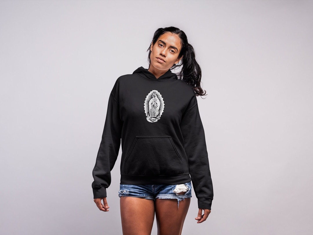 Virgin Mary Hoodie, Blessed Mary Guadalupe Hoodie, Mary Guadalupe ...