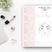 Makeup Face Chart Template, Makeup Artist Form, Makeup Product List ...