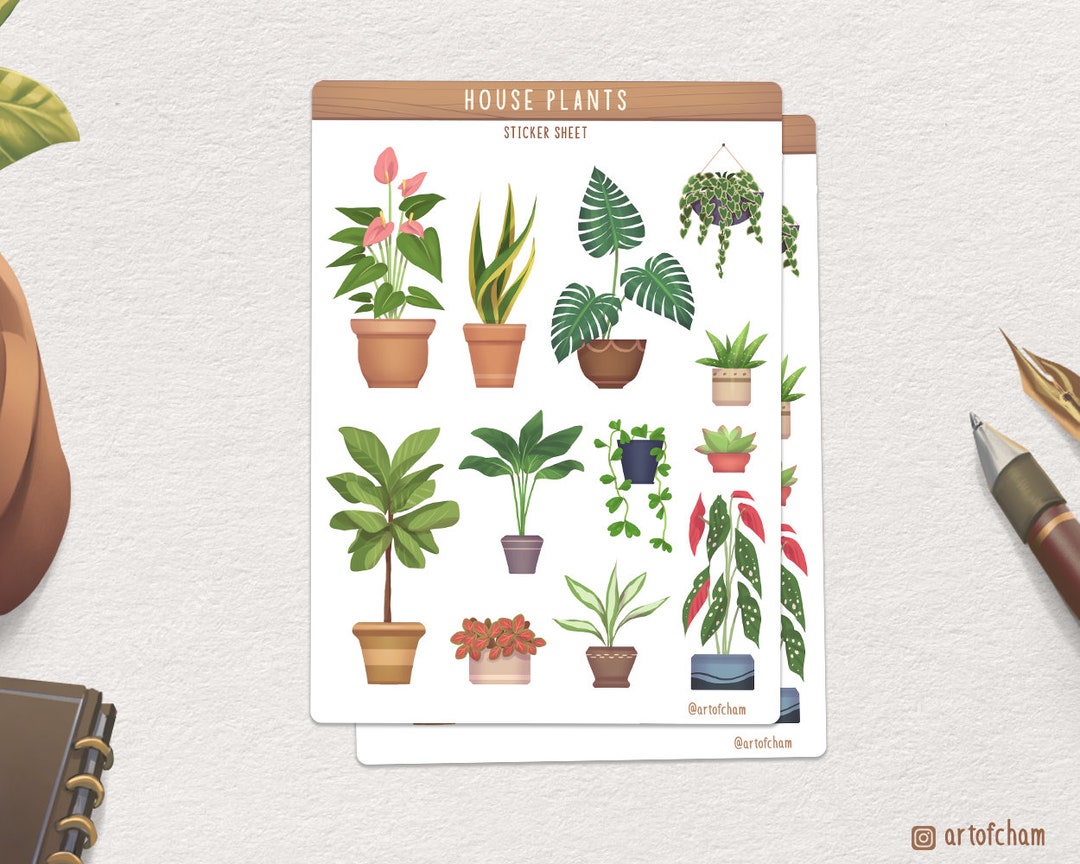 House Plants Stickers, Nature Stickers , Small Plant Stickers ...