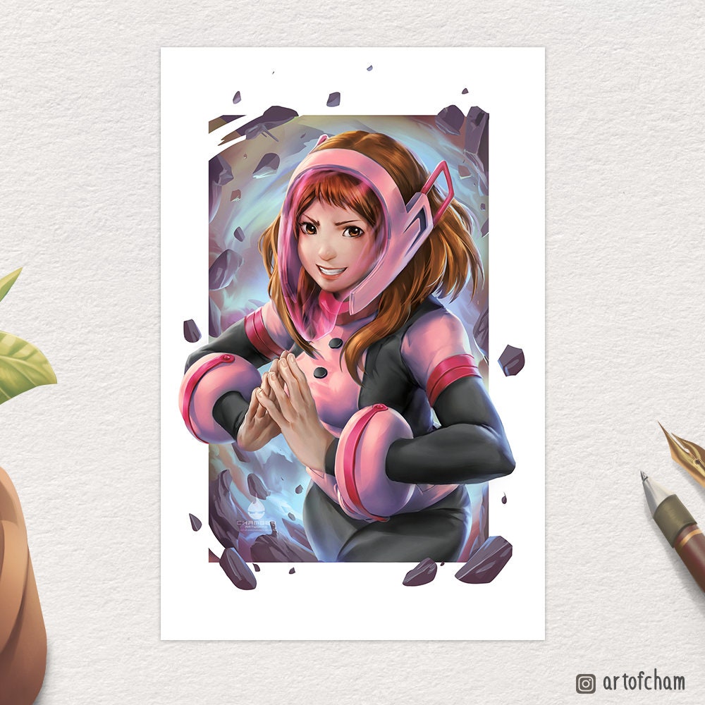 Anime Hero Girls, BNHA Art Print , Anime Art Print, Class 1A, Anime ...