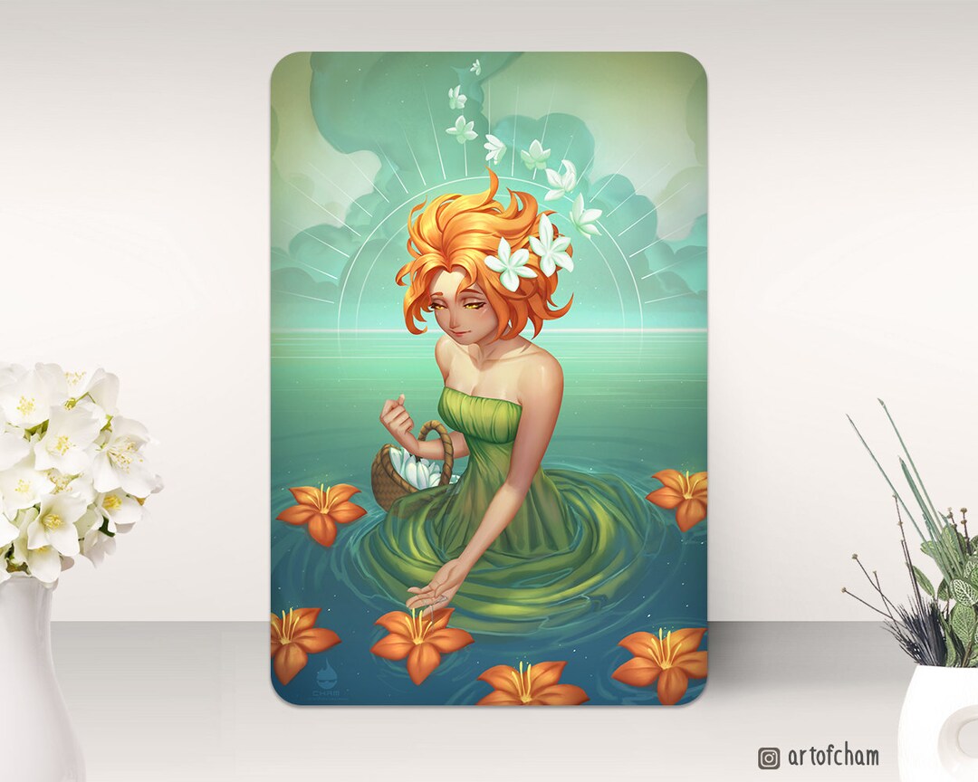 Tangerine Art Print, Fantasy Art, Original Art, Flower, Poster, Small ...