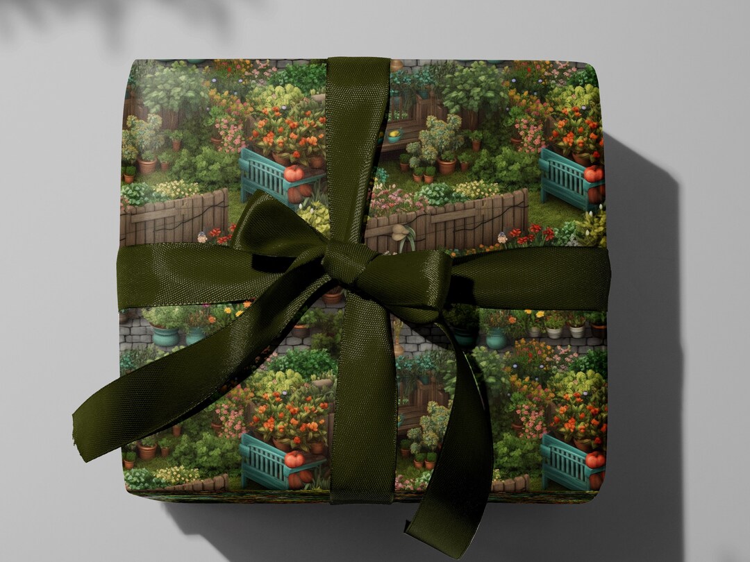 Garden Wrapping Paper, Cute Mother's Day Flower Gift Wrap, Floral ...