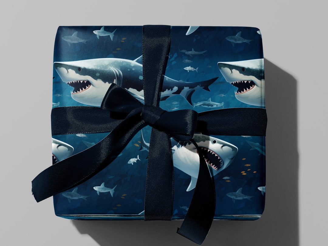 Shark Gift Wrap, Ocean Predator Wrapping Paper - Etsy