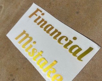 Financial Mistake Decal, Truck Decals, Truck Accessories - Etsy
