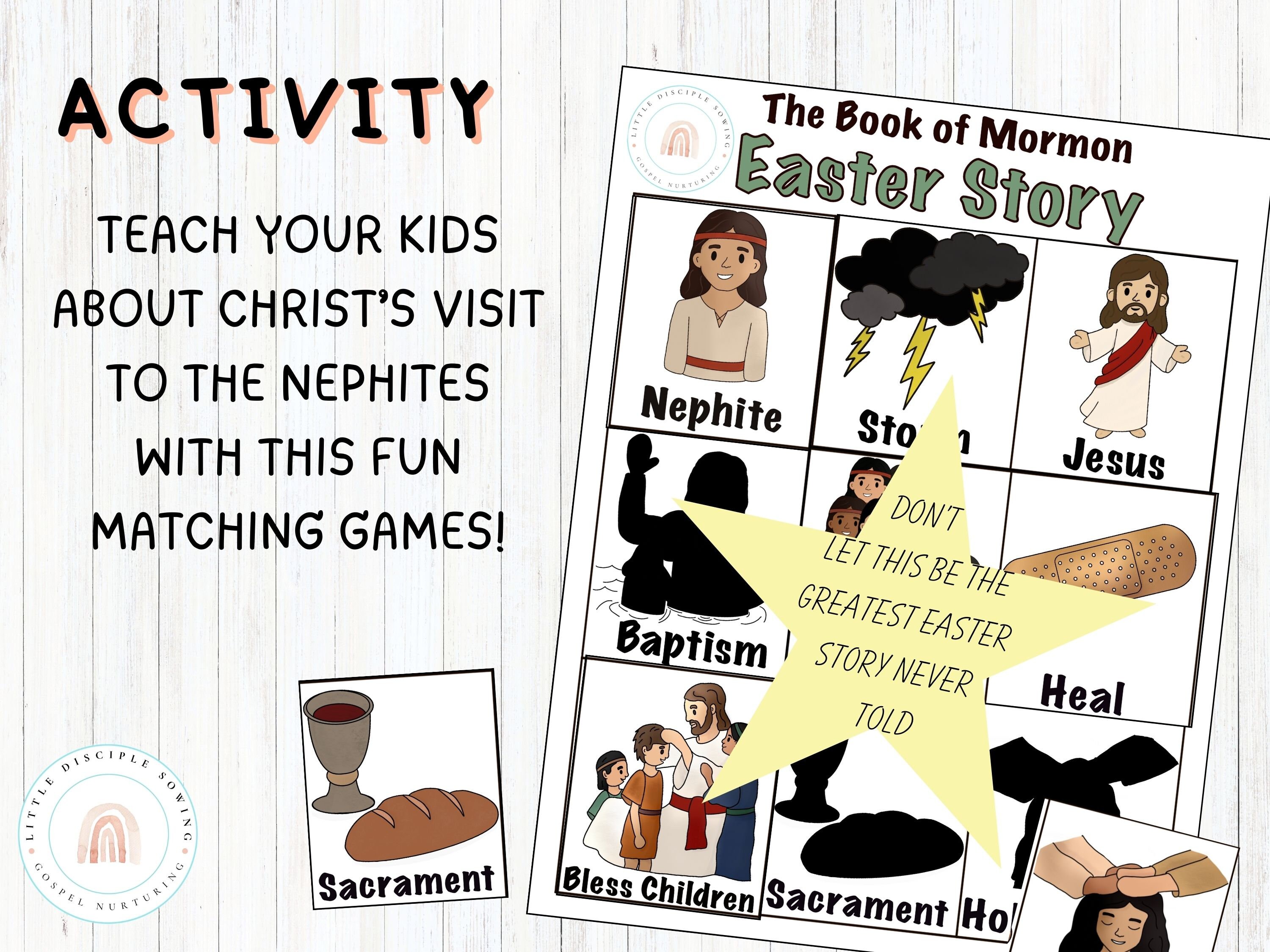 The Book Of Mormon Easter Story Matching Activity Jesus Christ Visits
