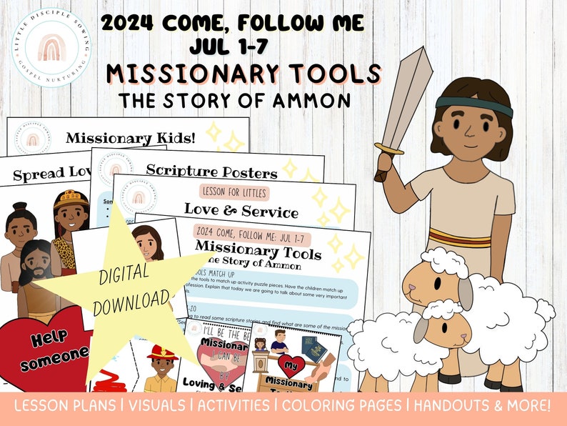 Come Follow Me 2024|july 1-7|missionary Tools Lesson & Activities|ammon ...
