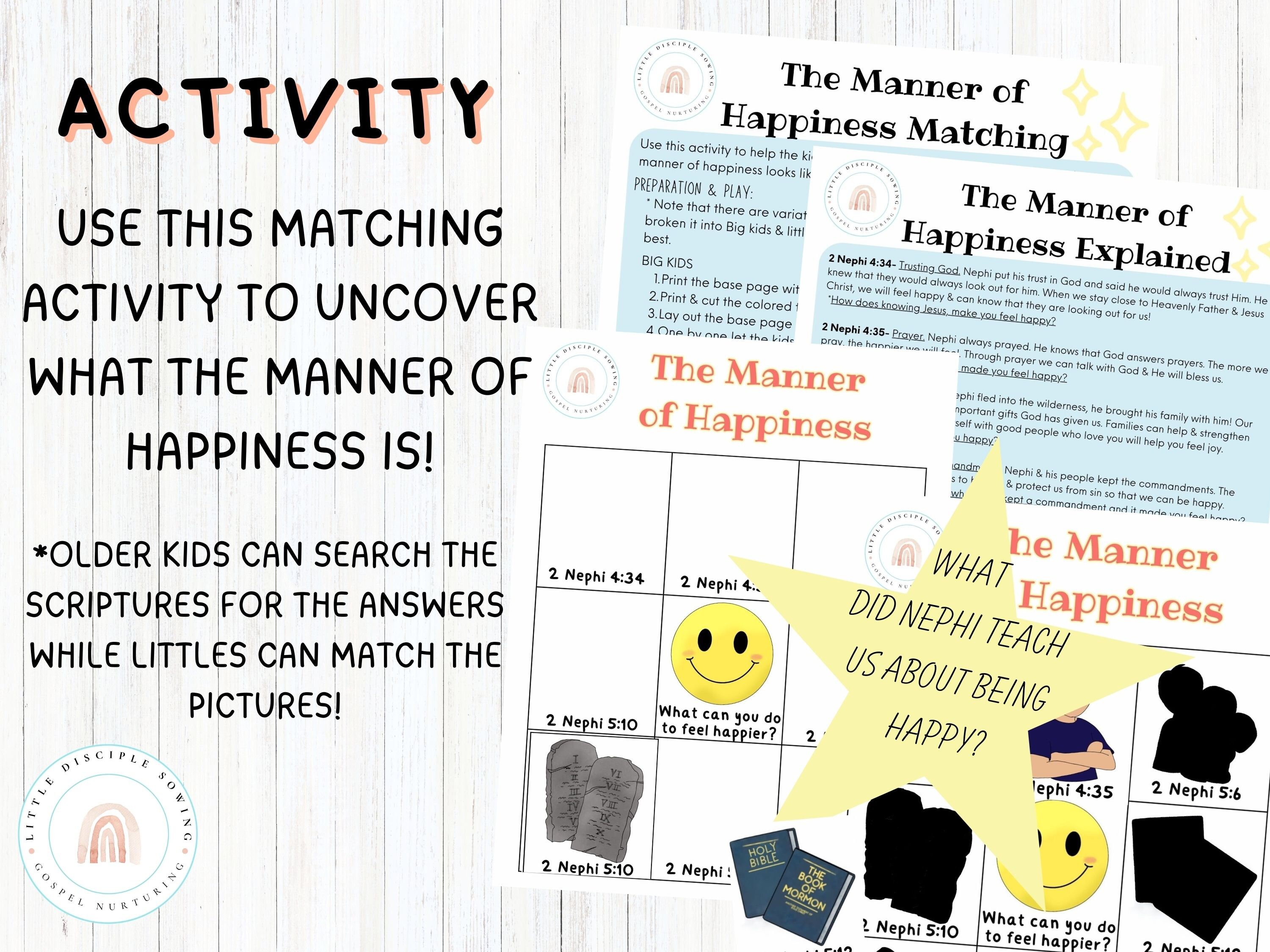 Come Follow Me 2024 |feb 12-18| Finding Happiness Lesson & Activities ...