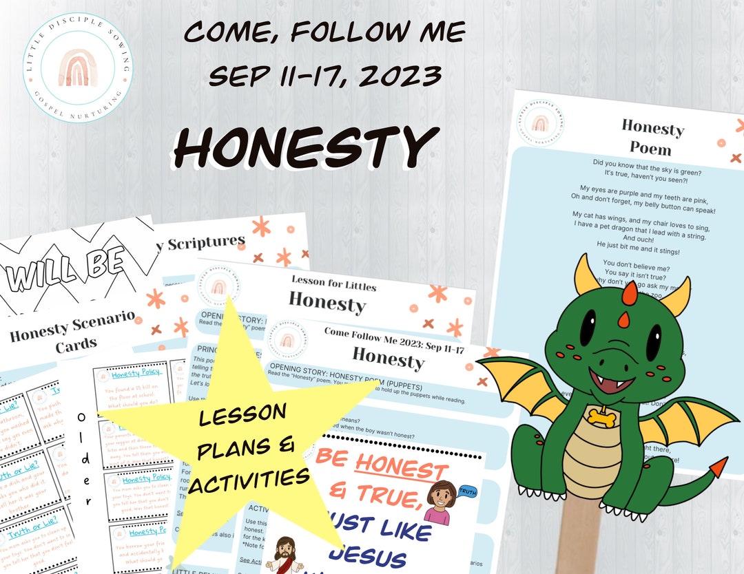 Come Follow Me 2023 | Sep 11-17| Honesty Lesson and Activities|2 ...