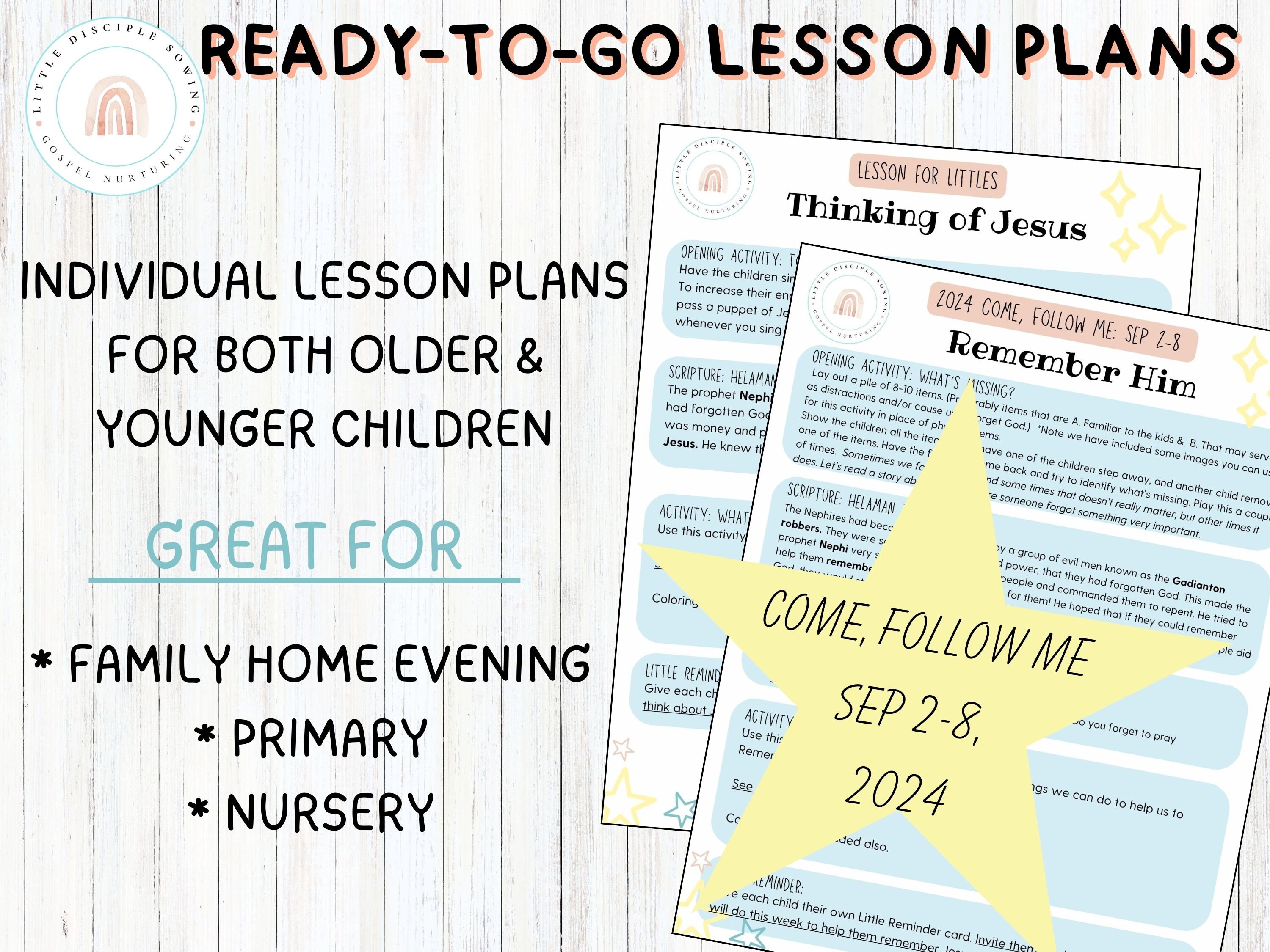 Come Follow Me 2024|sep 2-8|remember Him Lesson & Activities|savior ...