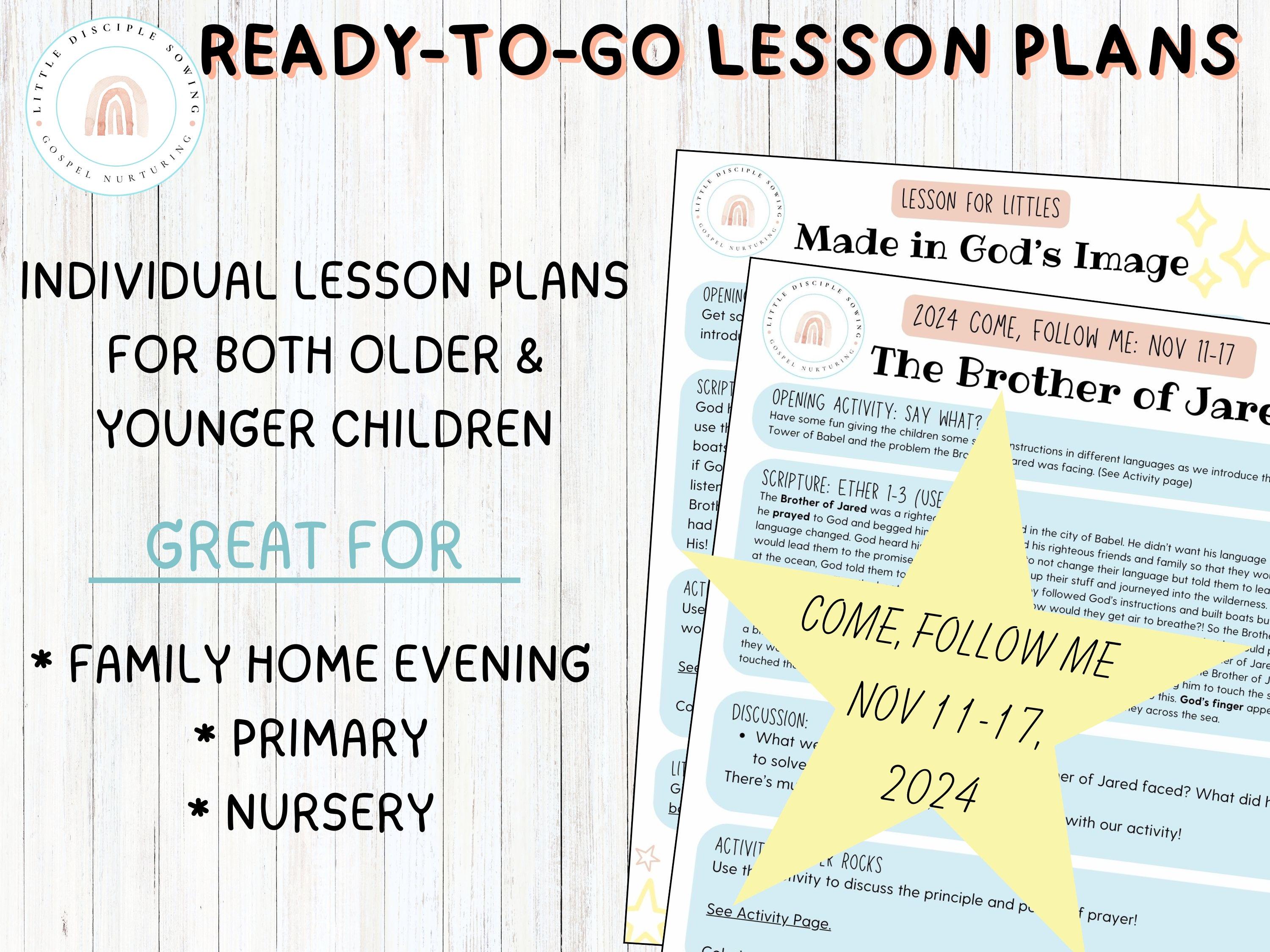Come Follow Me 2024|nov 11-17|brother of Jared Lesson & Activities ...
