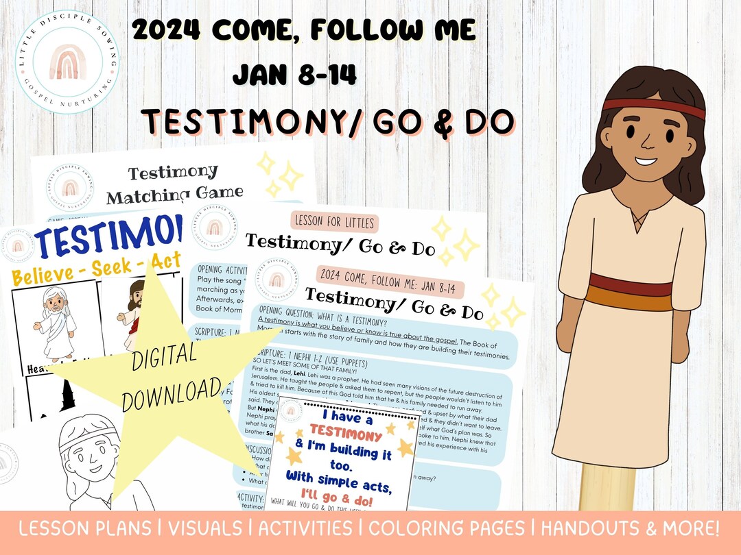 Come Follow Me 2024| Jan 8-14| Testimony Lesson & Activities| I Will Go ...