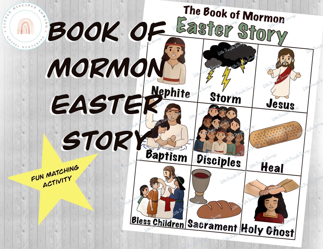 The Book Of Mormon Easter Story Matching Activity Lds Etsy