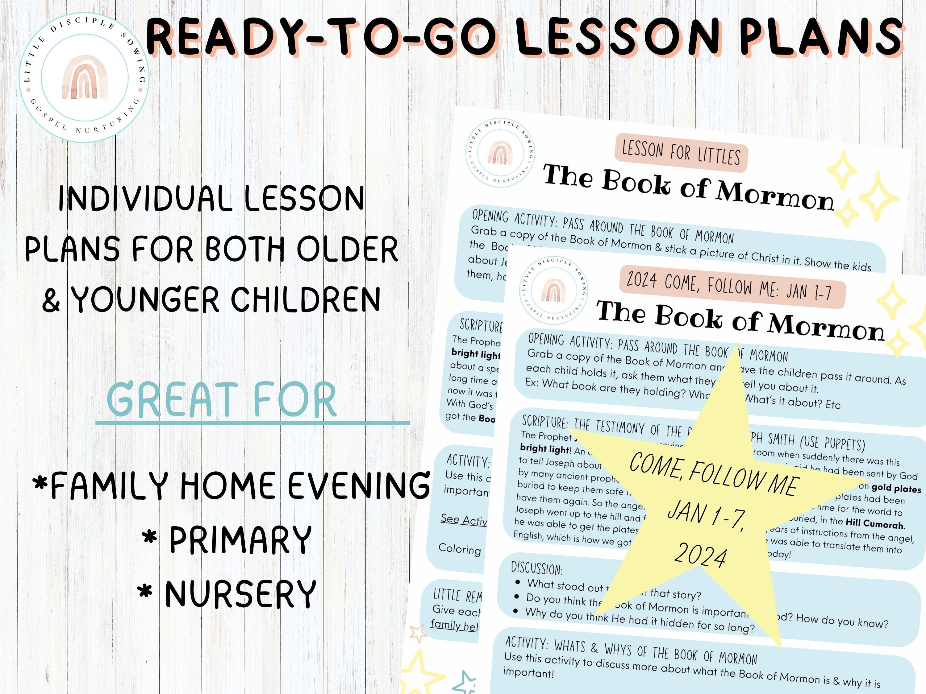 Come Follow Me 2024 |jan 1-7| the Book of Mormon Lesson & Activities ...