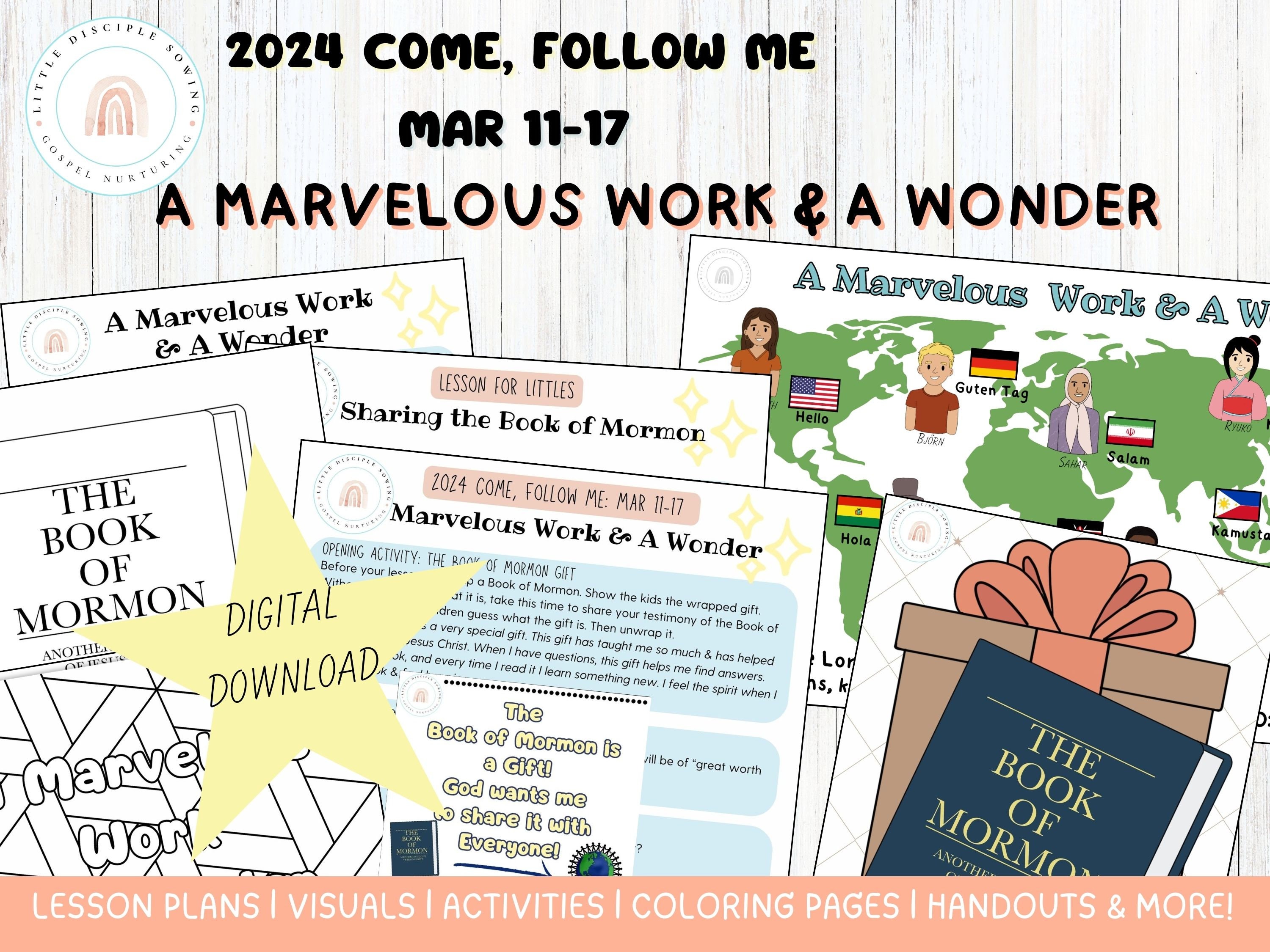 Come Follow Me 2024 |mar 11-17|marvelous Work and Wonder Lesson ...