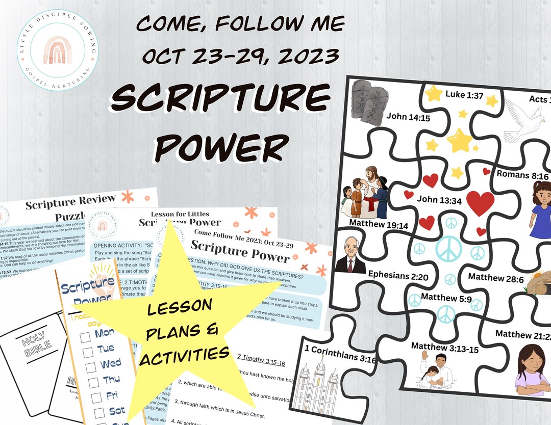 Come Follow Me 2023 | Oct 23-29| Scripture Power Lesson and Activities ...